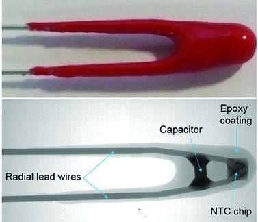 China Noise immune thermistor Amphenol NKI100NF103C1R1E epoxy coated NTC type designed for harsh EMI environments for sale