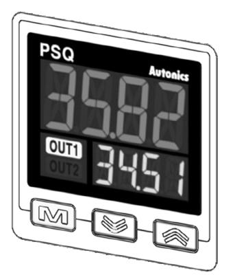 China Precise pressure measurement device Autonics PSQ-C1C-RC1/8 featuring dual LCD display and analog output options for sale