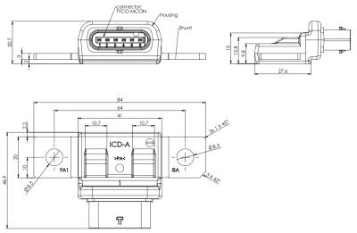 China Current measurement module Isabellenhuette ICD-A-100-CAN1-12 with molded housing and programmable filter for sale