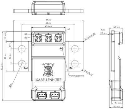 China current measurement solution Isabellenhuette IVT-S-100-U3-I-CAN1-12/24 with shunt technology and CAN bus interface for sale