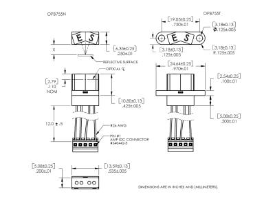 China Reflective object sensor OPTEK OPB750T designed for door sensing and assembly line machine automation for sale