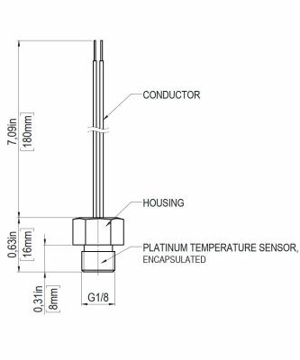 China Durable brass housing thread mountable Pt temperature sensor YAGEO 30010007 suitable for HVAC and electronics applications for sale