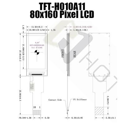 China 0.96 Inch Bar Type TFT LCD , SPI Sunlight Readable TFT 350cd/m2 for sale