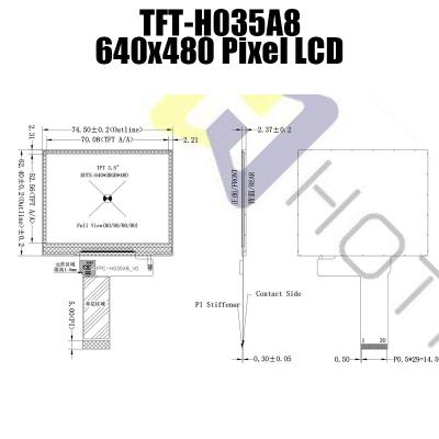 China 2.8V 3.5 Inch TFT LCD Display Screen 640x480 Pixels TFT-H035A8VGIST6N30 for sale