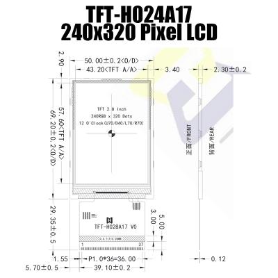China Low Cost 2.8 inch TFT LCD Display With MCU Interface for sale