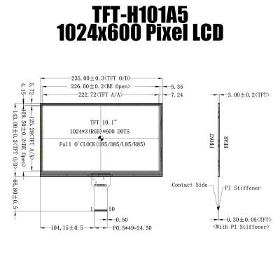 China 10.1 Inch LCD Display 1024x600 IPS TFT LCD Panel TFT LCD Display Manufacturer for sale