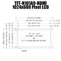 China 10.1 Inch Sunlight Readable TFT LCD Module | 1024x600 Rsolution Capacitive Touch for sale