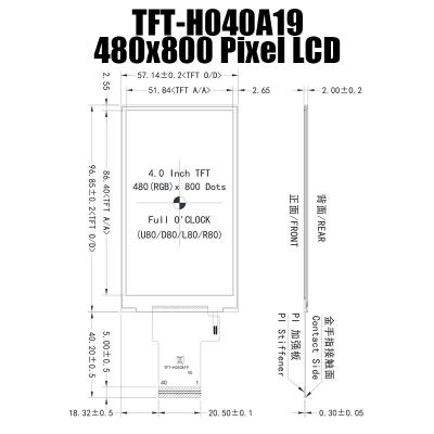 Cina Ampio pannello display TFT ST7701S a 4,0 pollici IPS 480x800 per computer industriale in vendita