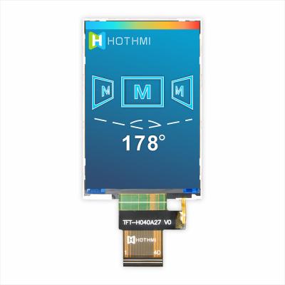 China 4.0 polegadas TFT LCD DISPLAY SPI 320x480px/temperatura de largura/IPS ângulo de visão completo/luz solar legível/ST7365 touch screen opcional à venda