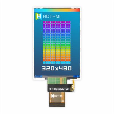 China 4.0 polegadas TFT LCD DISPLAY SPI 320x480px/temperatura de largura/IPS ângulo de visão completo/luz solar legível/ST7365 touch screen opcional à venda