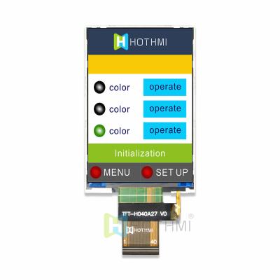 China 4.0 polegadas TFT LCD DISPLAY SPI 320x480px/temperatura de largura/IPS ângulo de visão completo/luz solar legível/ST7365 touch screen opcional à venda