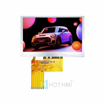 China 4.3-inch 800x480 dot matrix TFT LCD display module wide temperature IPS full viewing angle readable in sunlight LVDS compatible with industrial computer motherboard for sale
