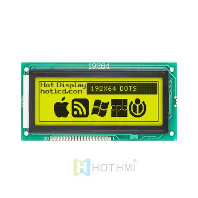 China 4.36 pulgadas 192x64 Módulo gráfico de pantalla de puntos STN + 5.0v Luz de fondo amarillo-verde MCU AIP31108 en venta
