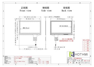 China 4.3 Inch Capacitive Touch Panel With GT911 - I2C Interface CTP for sale