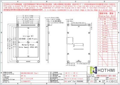 China 3.5 Inch SPI TFT LCD Display Module-320x480 Display With ILI9488 Controller for sale