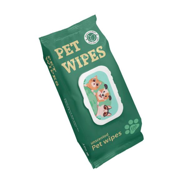 Quality Viscose Plant Fiber Pet Cleaning Wipes Odor Control Hypoallergenic Pet Grooming for sale