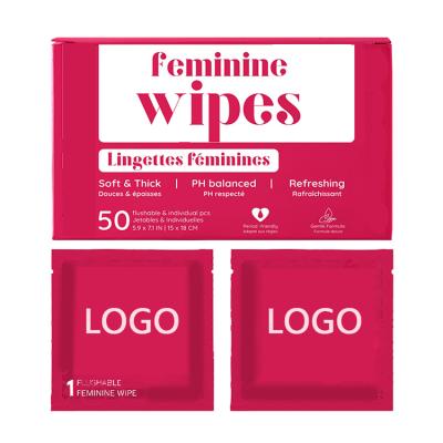 China Lenços íntimos femininos perfumados com embalagem individual personalizada, pacote com 50 unidades à venda