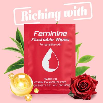 China Wholesale Super Fresh Lady Parts Feminine Wipes Flushable pH Balanced Wet Wipes for Women Safe for sale