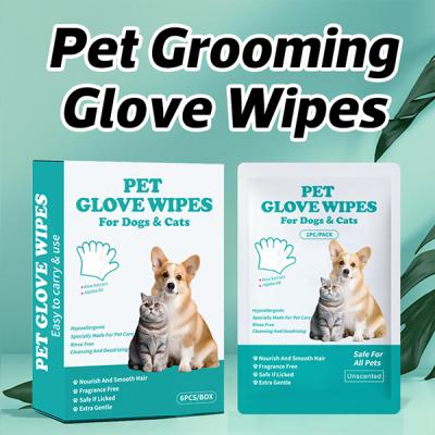China Customized Portable individual packaging Oversize Pet Gloves Wipes for sale