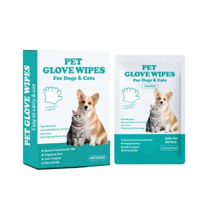 China Custom Extra Thick Pet Bathing Wipes for Dogs & Cats Pet Gloves Wipes Supplier for sale