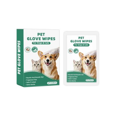 China OEM ODM Custom Pet Grooming Glove Wipes | 1 Glove Per Sachet, 6 Sachets Per Box for sale