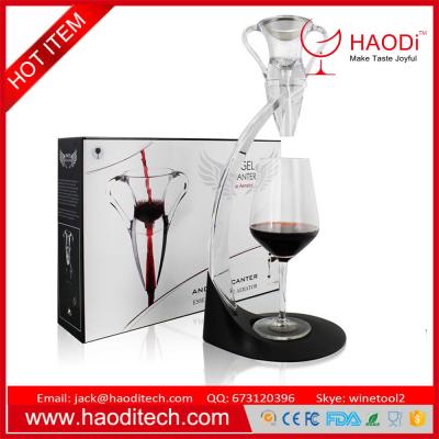 China Luxury Angel Decanter Wine Champagne Liquor Aerator with Stand With Luxury Box Sets for sale