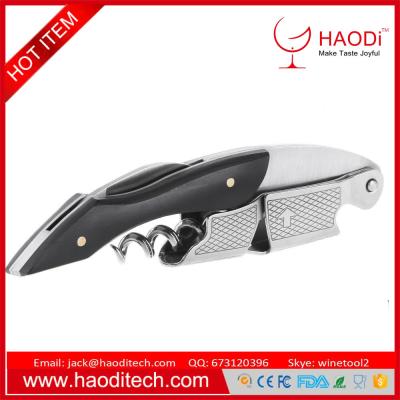 China All In One Waiter's Corkscrew Gift Set - Stainless Steel with Ebony Wood Inlay for sale