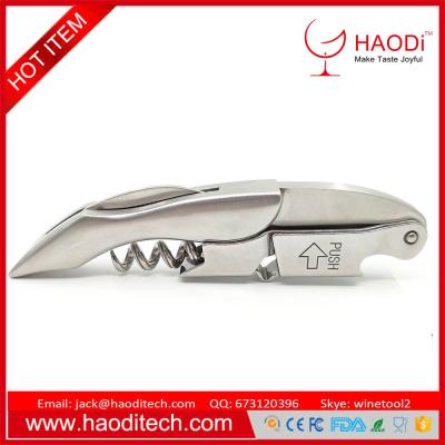 China Sommelier Stainless Steel Waiter Corkscrew All in One Bottle Opener Foil Cutter for sale