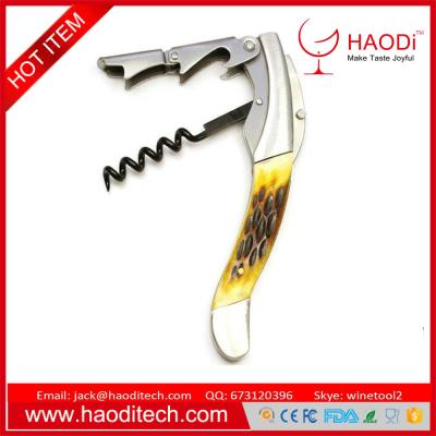 China Sommelier Professional Waiter's Corkscrew Horns Handle Bottle Openers for sale