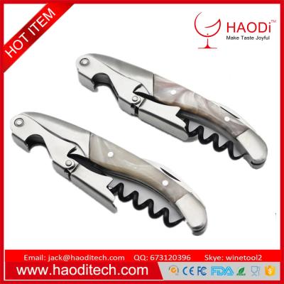 China White Resin Handle Professional Corkscrew Double Hinge Deluxe Waiters Wine Key for sale