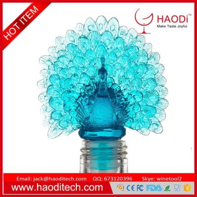 China Peacock Elegant Bird Design Creative Wine Bottle Stopper for promotional gifts for sale