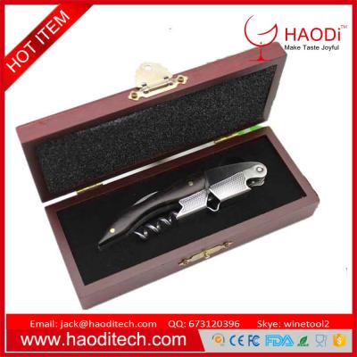 China EbonyWood Sommelier Waiters Corkscrew Bottle Opener with Wooden box for sale