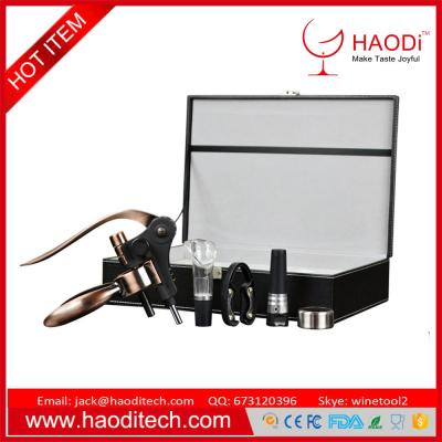 China Wine Opener Corkscrew 5pcs Wine Bottle Accessories Kit Deluxe Box for sale