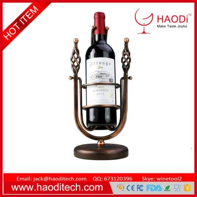 China Wine Rack Metal Wine Stand Single Bottle Tabletop Wine Holder Display Rack for sale