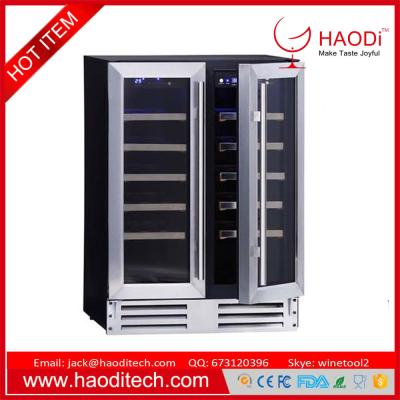 China 36 Bottles Compressor Wine Cooler (Fridges) Two Temp.Zones Stainless Steel Door for sale