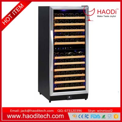 China 106 Bottles Compressor Wine Refrigerator Dual Zone with Touch Control Wine Cooler for sale