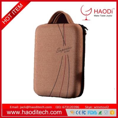 China Wine Gift Bags Resuable Leather Wine Tote Bag Protective 2 Bottles Champagne for sale
