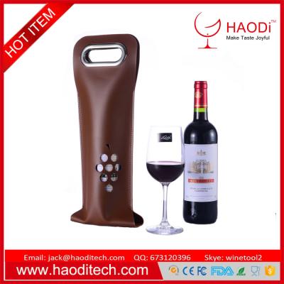 China Luxury Portable PU Leather Wine Bags Red Wine Bottle Packaging Case Gift Boxes for sale