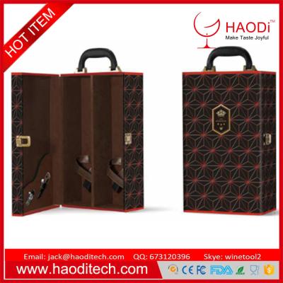 China High-grade red wine box with double red wine gift box packing box double bottle for sale