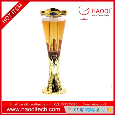 China 3L Draft Beer, Juice, Tower Dispenser with LED Lights Removable Ice Chamber for sale