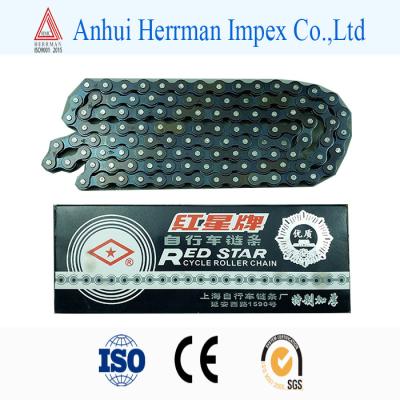 中国 元の赤い星の自転車の予備品410の単一の速度のタイプが付いている鋼鉄ローラーのバイクの鎖 販売のため