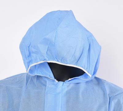 China Chemical Industrial Workers Clothing Taped Seam Microporous Coverall with 3 Piece Hood for sale