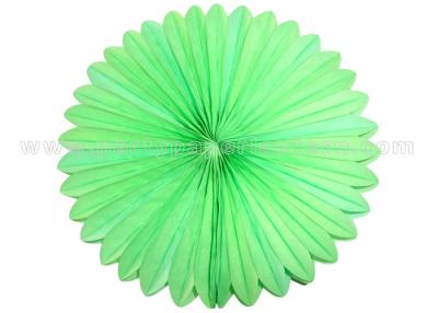 China Partij of Gebeurtenis Groene, Gele Document Ventilatordecoratie, Hangende Document Ventilatordecoratie Te koop