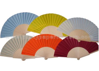 Cina Ventaglio di legno singolo colore grigio/rosso/blu per le nozze, partiti di festa in vendita