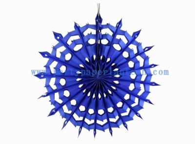 China Kunstmatige 12 Duim Blauwe, Turkooise Document Ventilatorsdecoratie voor Restaurant Te koop