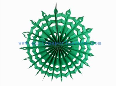 China 12 duim Groene, Oranje Document Ventilatorachtergrond voor Opslagdecoratie, Weefsel Hangende Ventilators Te koop