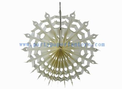 China Handcrafted 12 Duimivoor, Witte Hangende Document Ventilators voor Huwelijksdecoratie Te koop