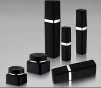 China Black Acrylic Lotion Bottle 30ml 60ml 120ml Cosmetic Packaging for sale