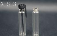 China 3ml Clear Glass Sample Test Tube Vial with Black or Transparent Plug 11x57mm for sale