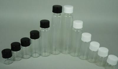 China 15ml perfume bottle tube, transparent screw glass vial with plastic cover for sale
